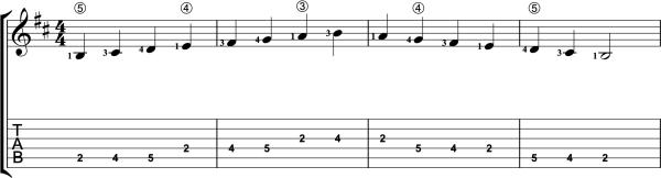 B minor Scale Guitar